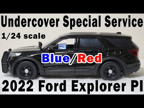 1/24 scale Black Undercover Police 2022 Ford Explorer with custom adde ...